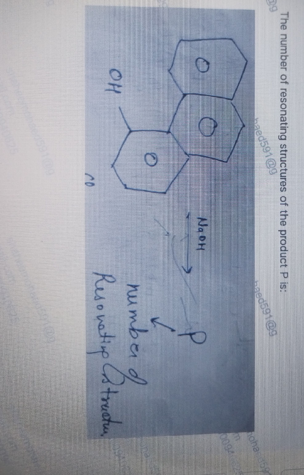 The number of resonating structures of the | StudyX