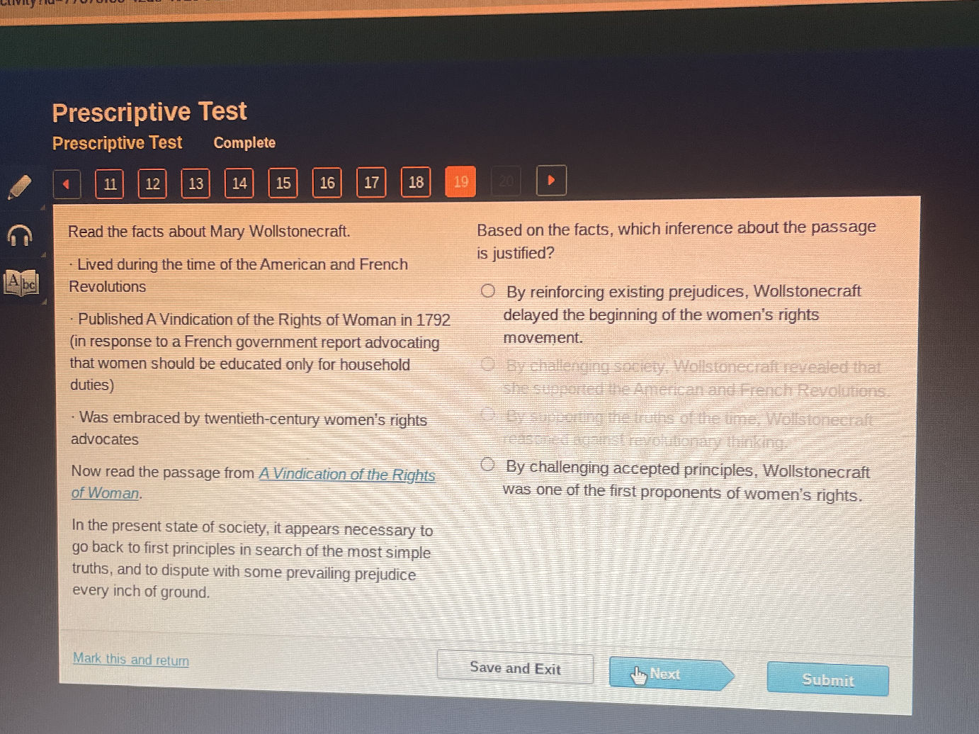 Read the facts about Mary Wollstonecraft. - | StudyX