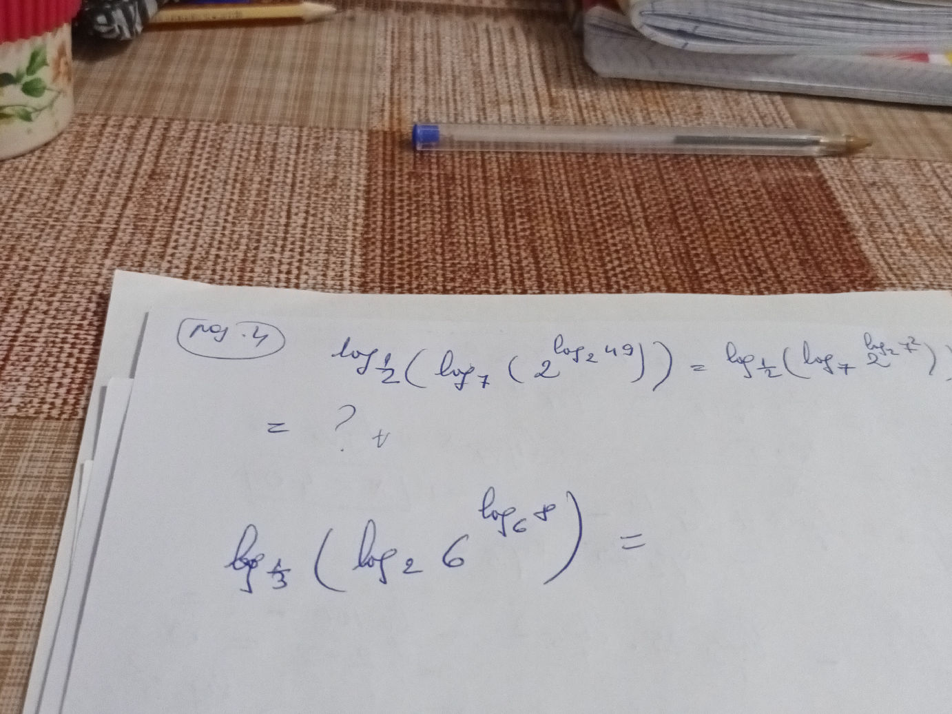 Logarithm equation simplification | StudyX