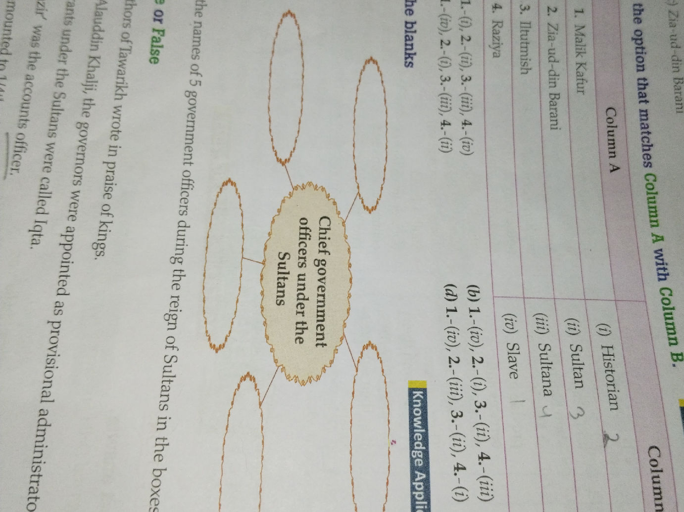 Match the option that matches Column A with | StudyX