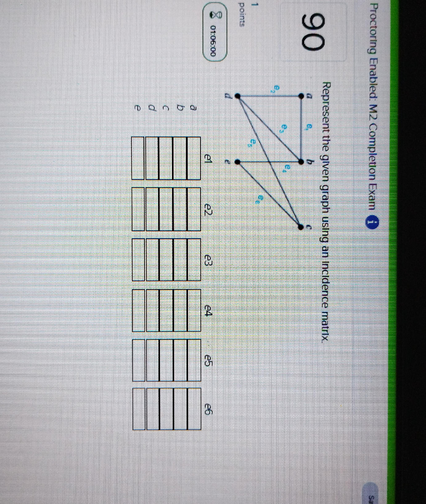 Represent the given graph using an incidence | StudyX