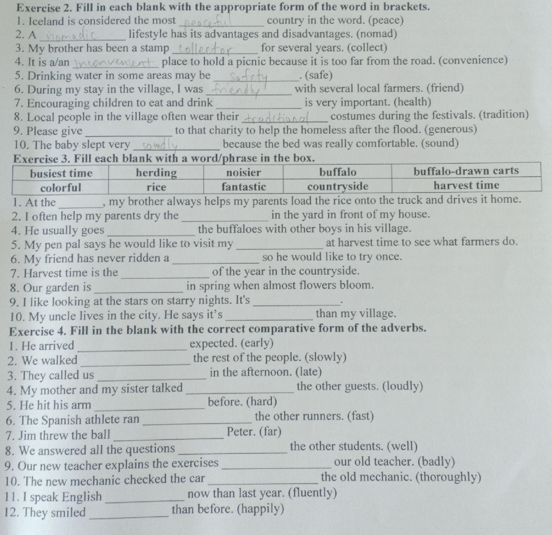 Exercise 4. Fill in the blank with the | StudyX