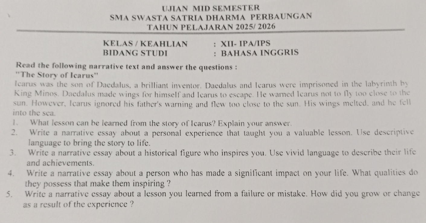 Read the following narrative text and answer | StudyX