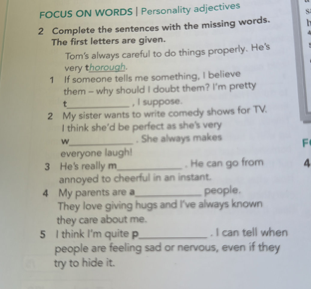 FOCUS ON WORDS | Personality adjectives 2 | StudyX