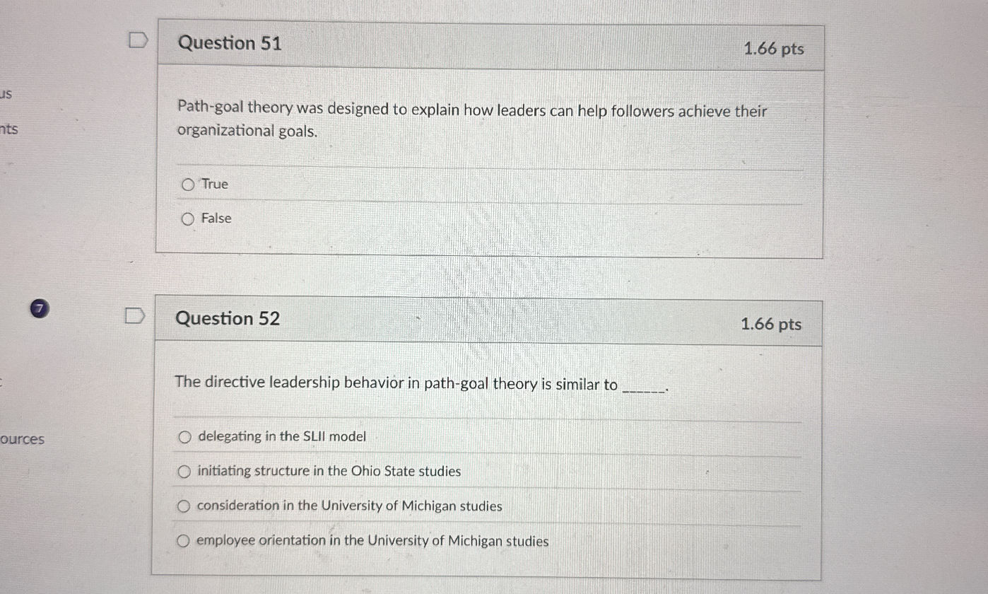 Question 51 Path-goal theory was designed | StudyX