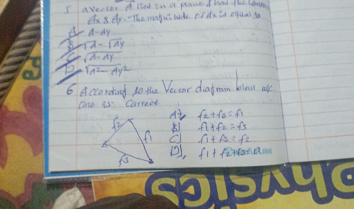 According to the Vector diagram below which | StudyX