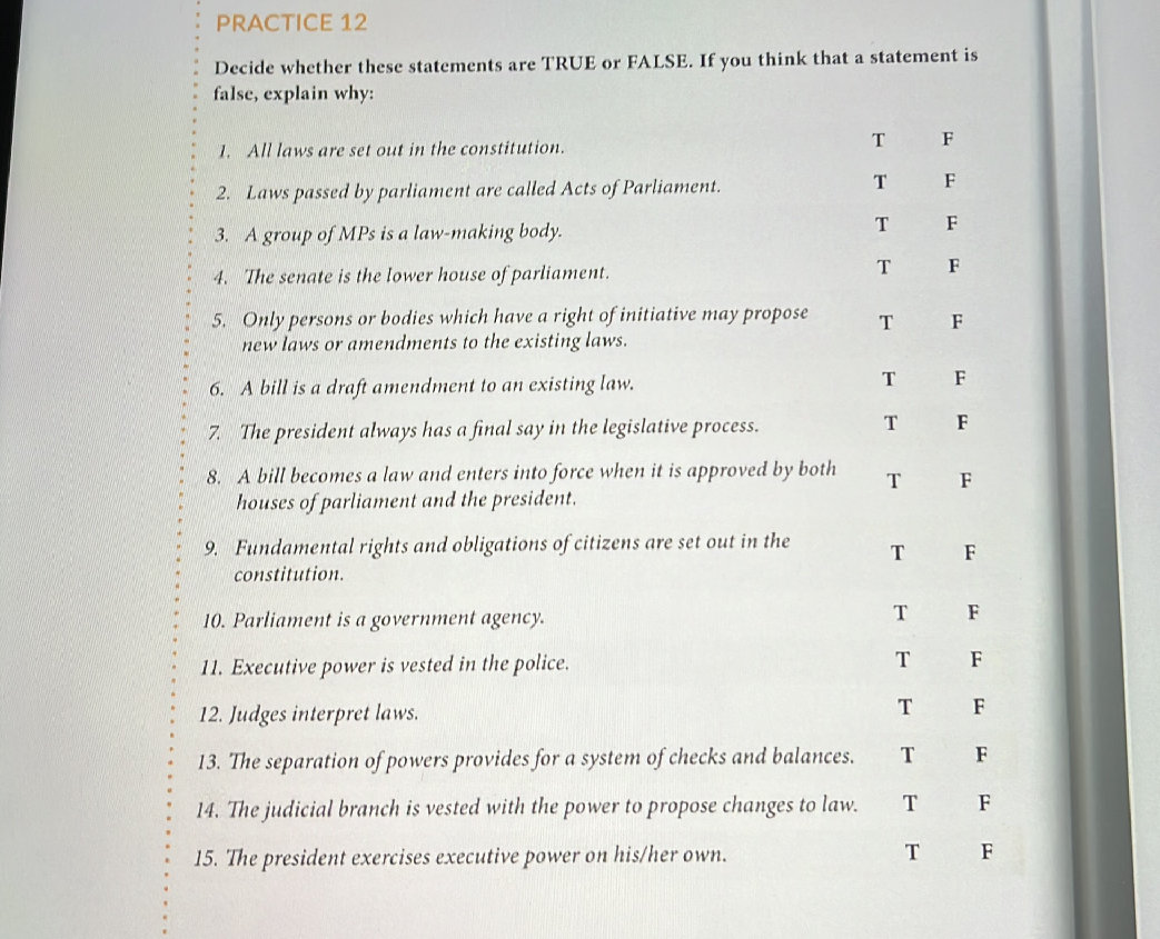 PRACTICE 12 Decide whether these statements | StudyX