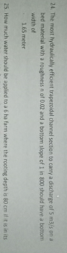 24. The most hydraulically efficient | StudyX