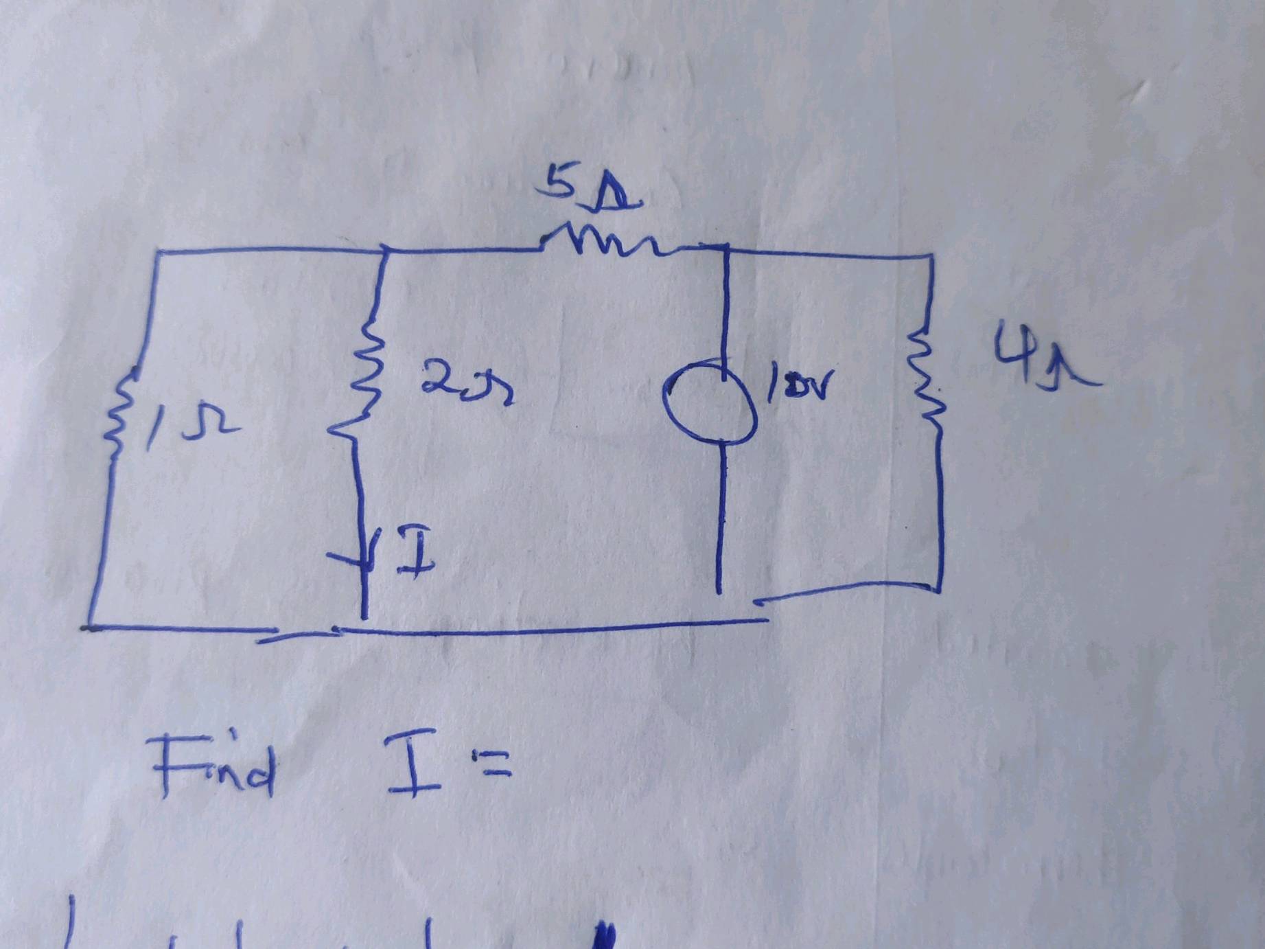 Find I = [Circuit Diagram: A circuit | StudyX