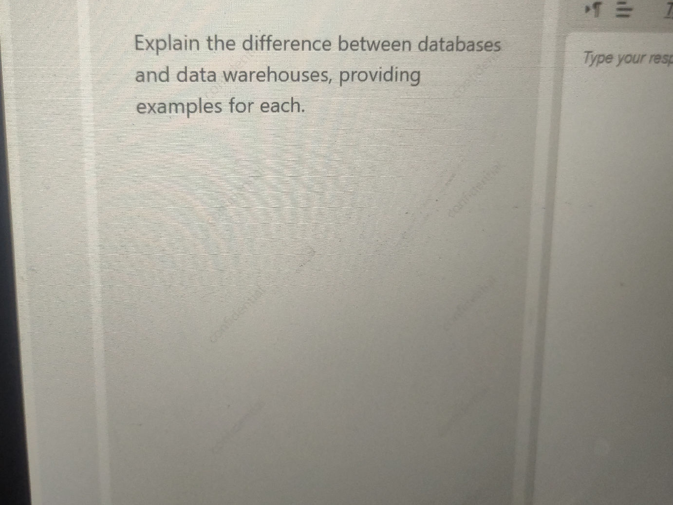 Explain the difference between databases and | StudyX