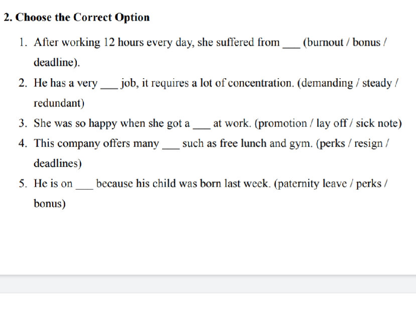 2. Choose the Correct Option 1. After | StudyX