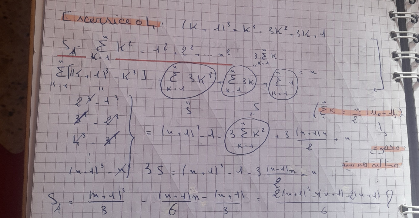 Exercice 4: $(K+1)^3 - K^3 = 3K^2 + 3K + 1$ | StudyX
