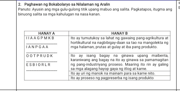 2. Paghawan ng Bokabolaryo sa Nilalaman ng | StudyX