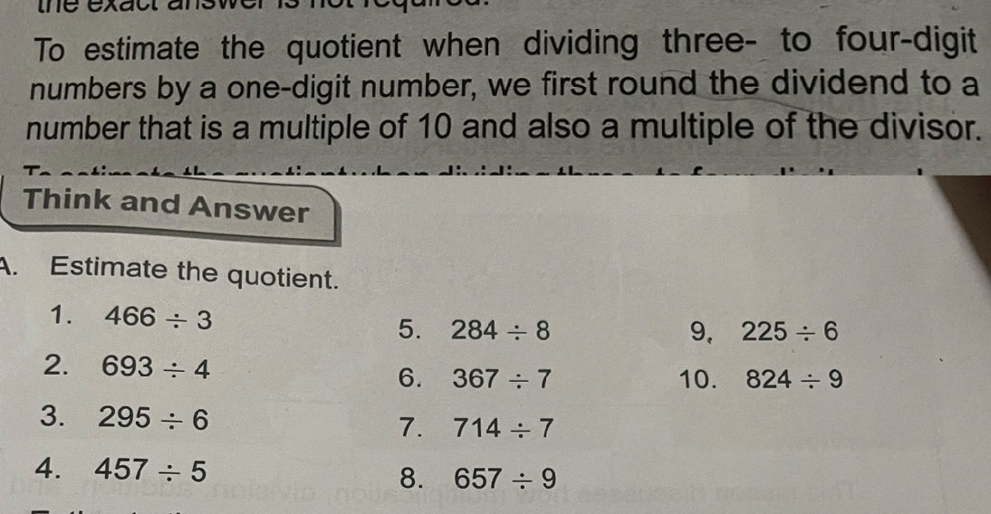 To estimate the quotient when dividing | StudyX