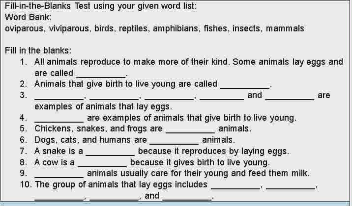 Word Bank: oviparous, viviparous, birds, | StudyX