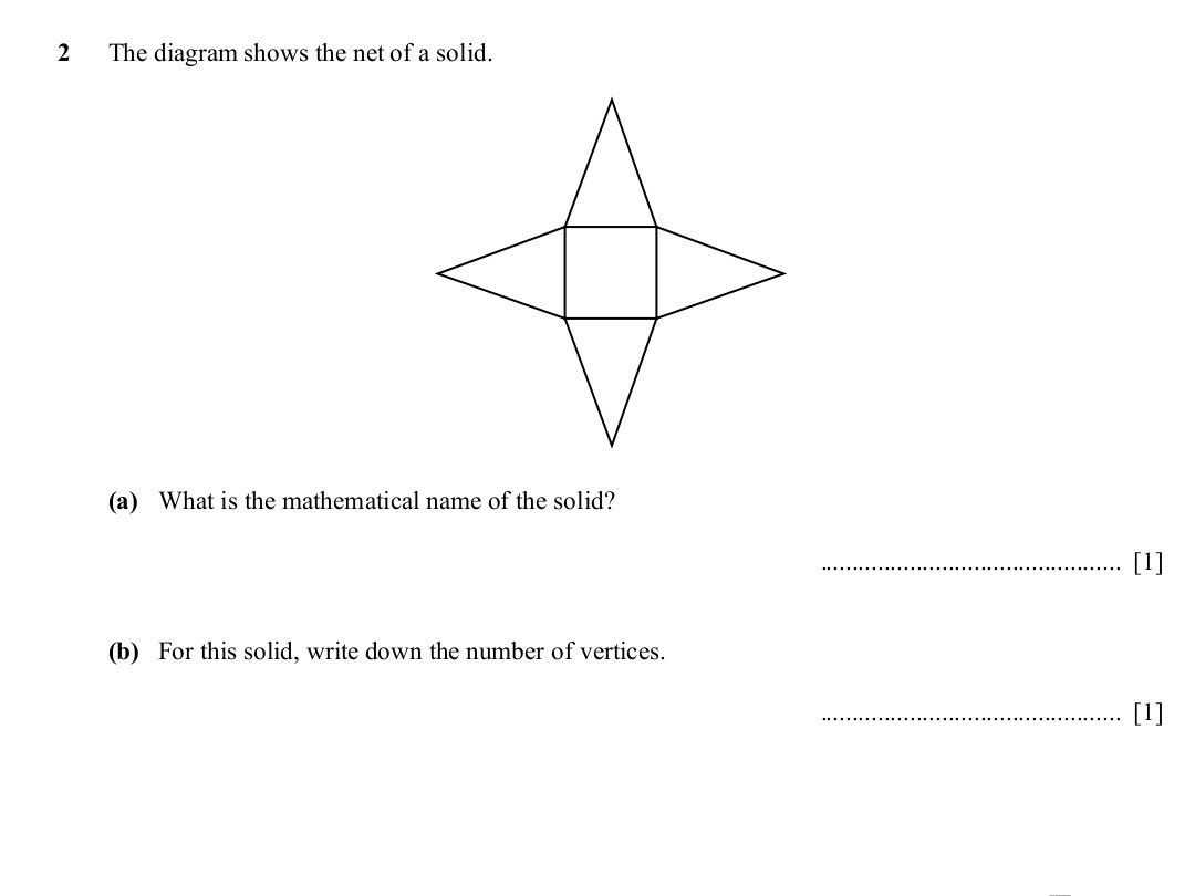 The diagram shows the net of a solid. (a) | StudyX