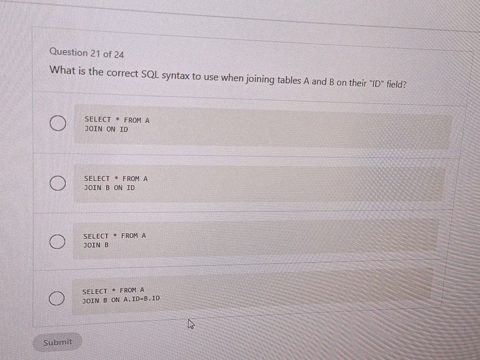What is the correct SQL syntax to use when | StudyX