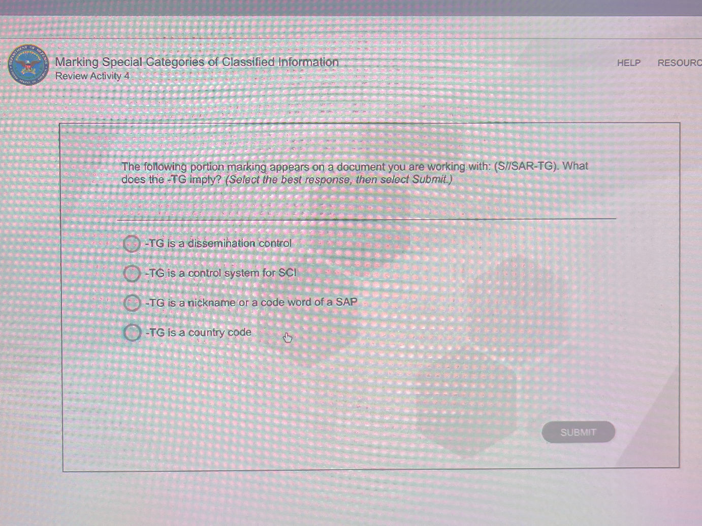 The following portion marking appears on a | StudyX