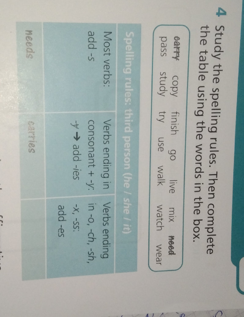 4 Study the spelling rules. Then complete | StudyX