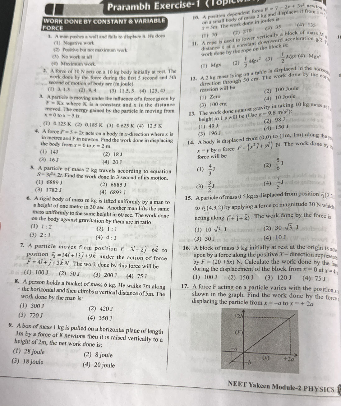13. The work done against gravity in taking | StudyX