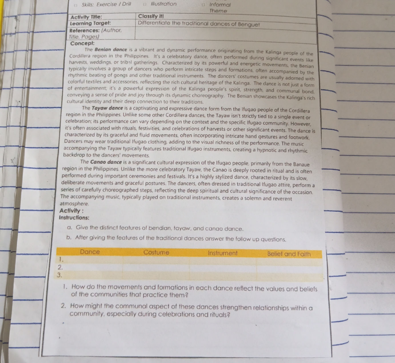 Activity Title: Classify it! Learning | StudyX