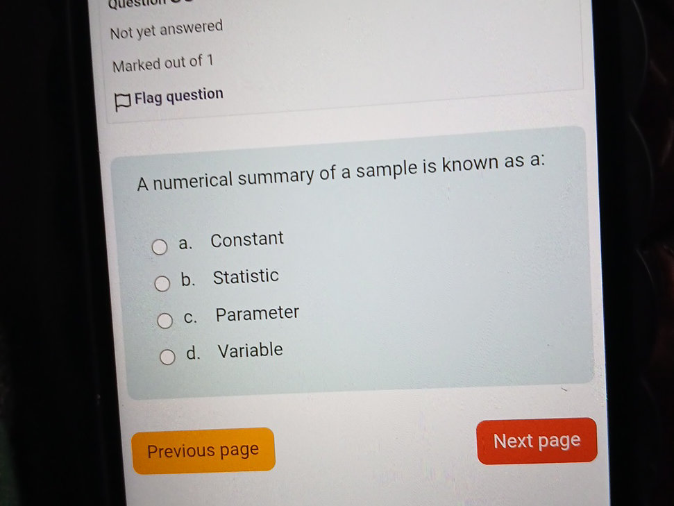 A numerical summary of a sample is known as | StudyX