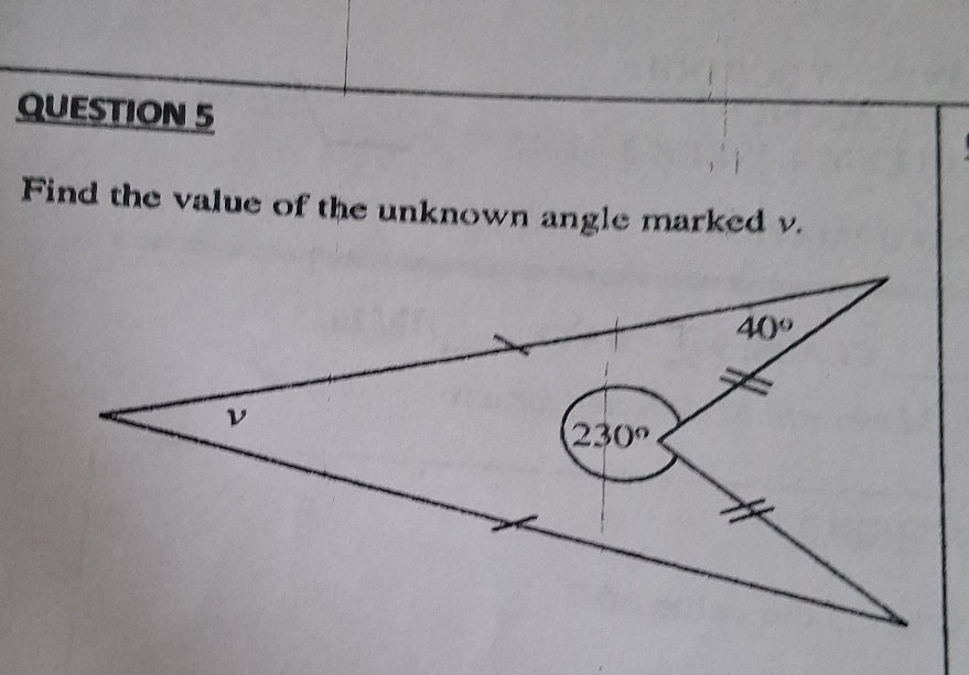 QUESTION 5 Find the value of the unknown | StudyX