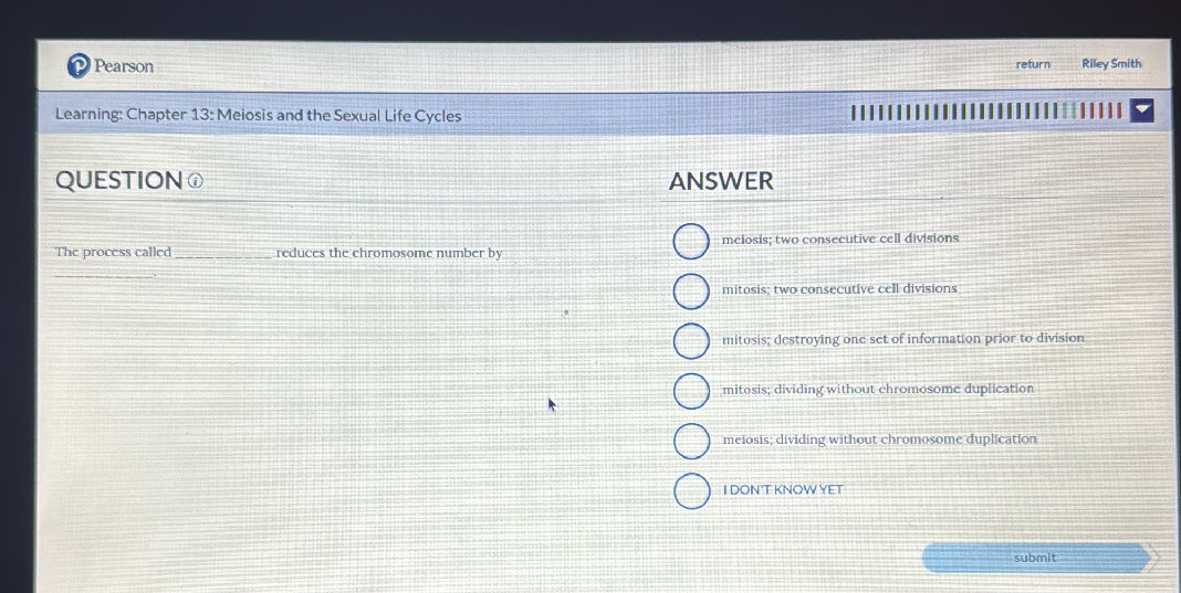 The process called __________ reduces the | StudyX