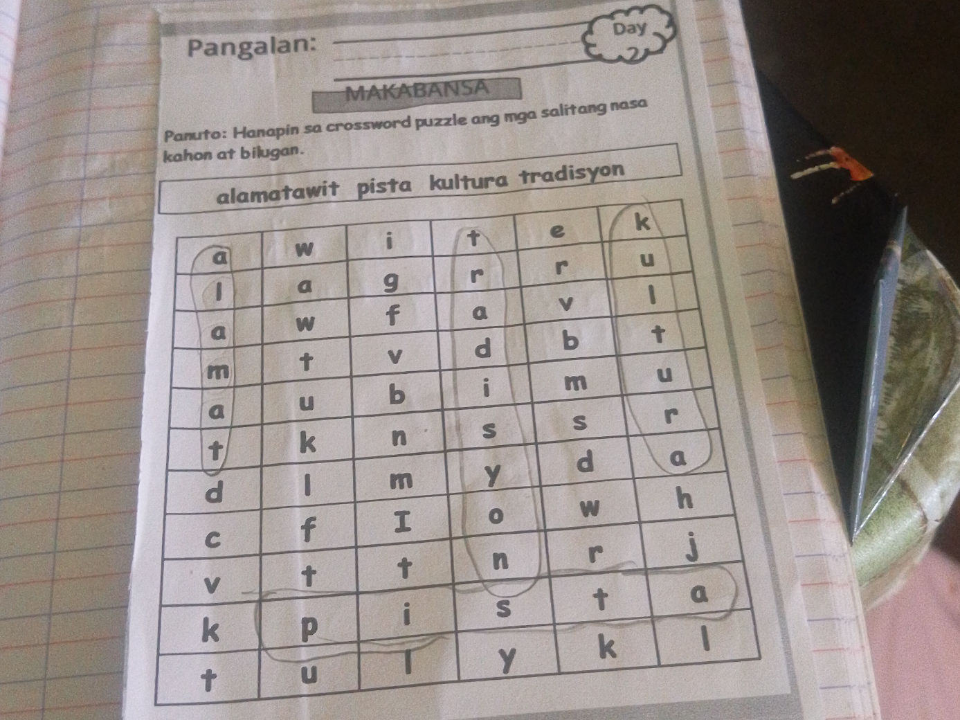 Panuto: Hanapin sa crossword puzzle ang mga | StudyX