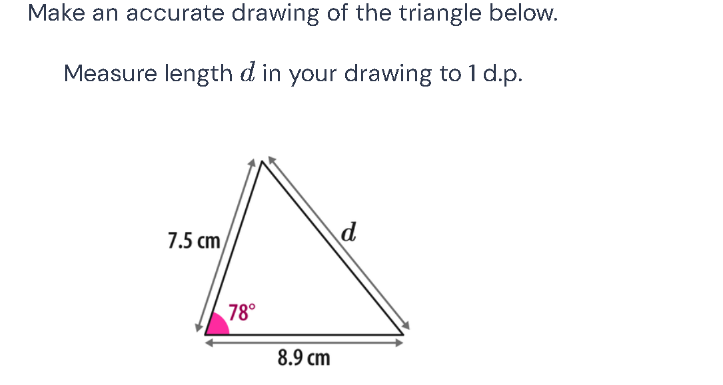 Make an accurate drawing of the triangle | StudyX
