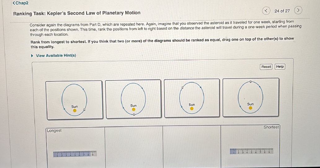 Ranking Task: Kepler's Second Law of | StudyX