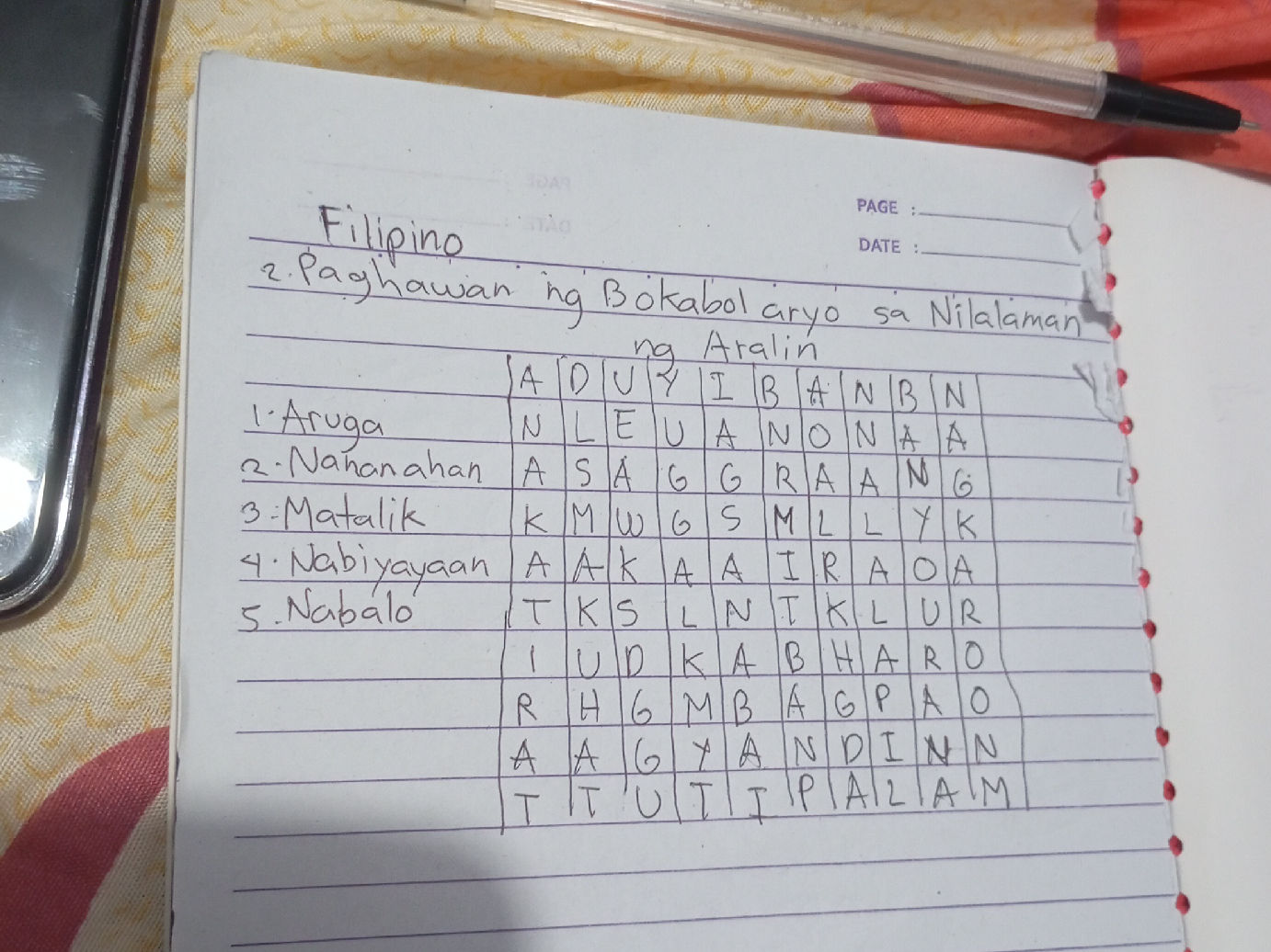 Filipino 2. Paghawan ng Bokabularyo sa | StudyX