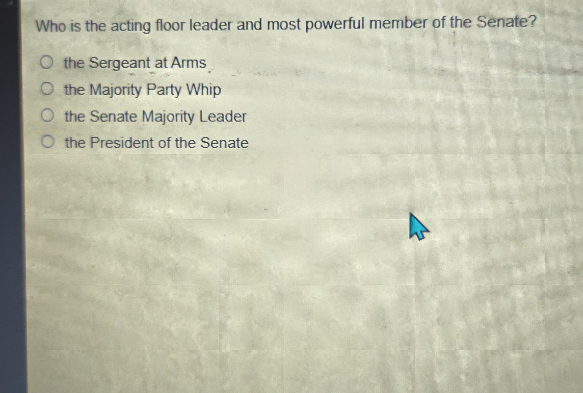Who is the acting floor leader and most | StudyX