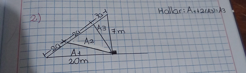 2) [Diagram showing a large triangle | StudyX