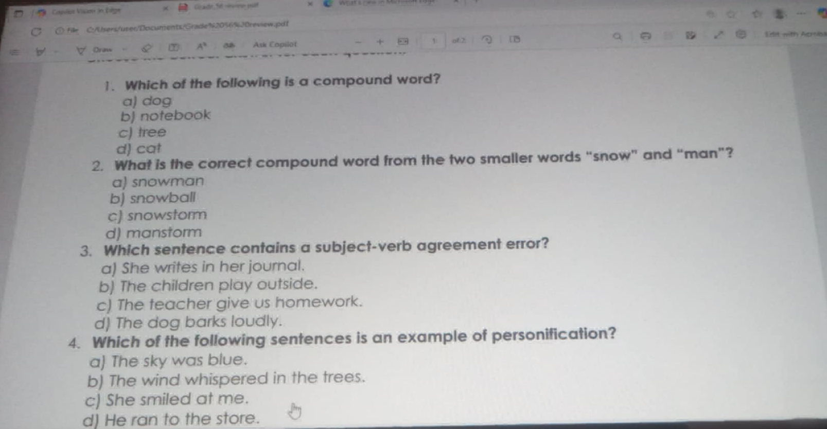 1. Which of the following is a compound | StudyX