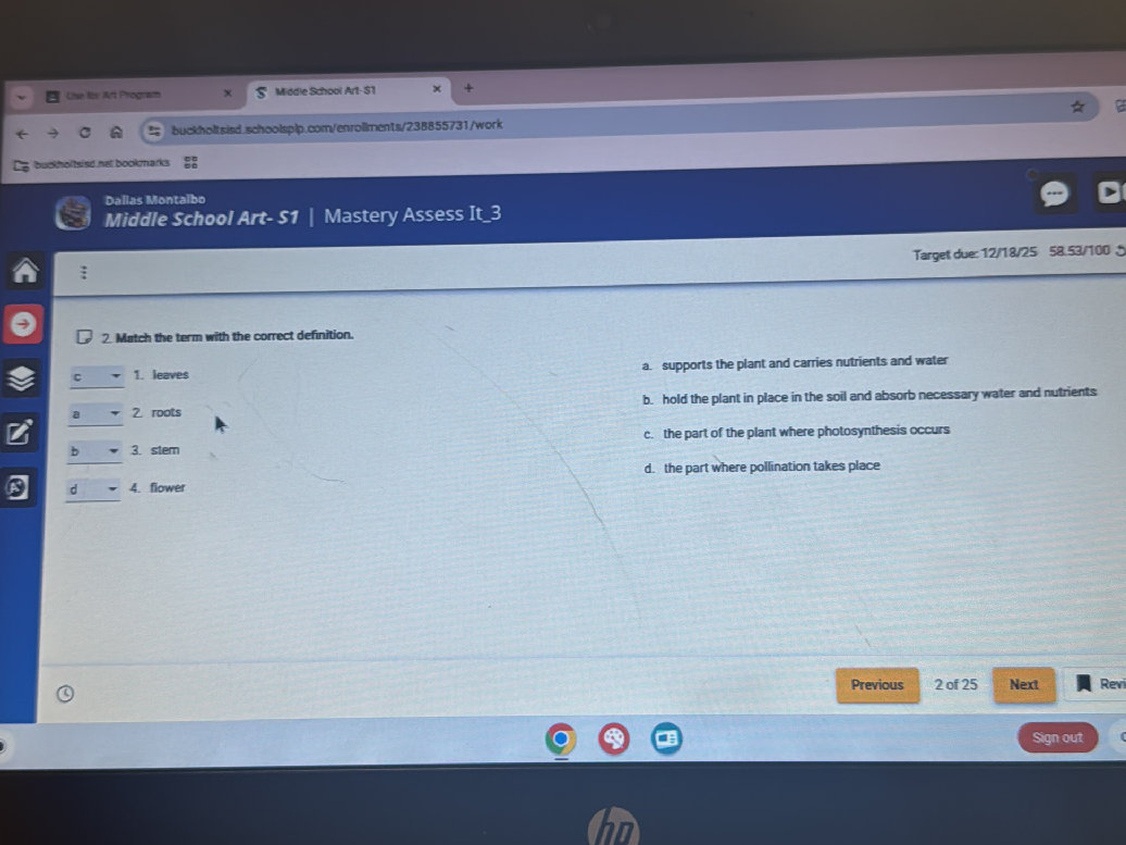 2. Match the term with the correct | StudyX