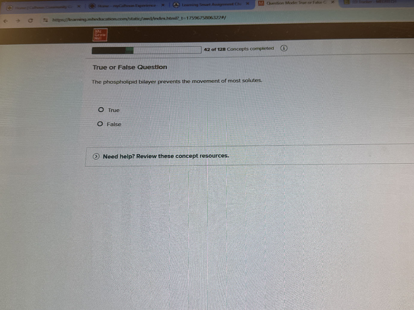 True or False Question The phospholipid | StudyX