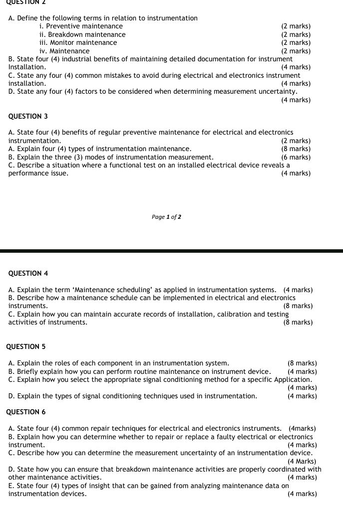 QUESTION 2 A. Define the following terms in | StudyX