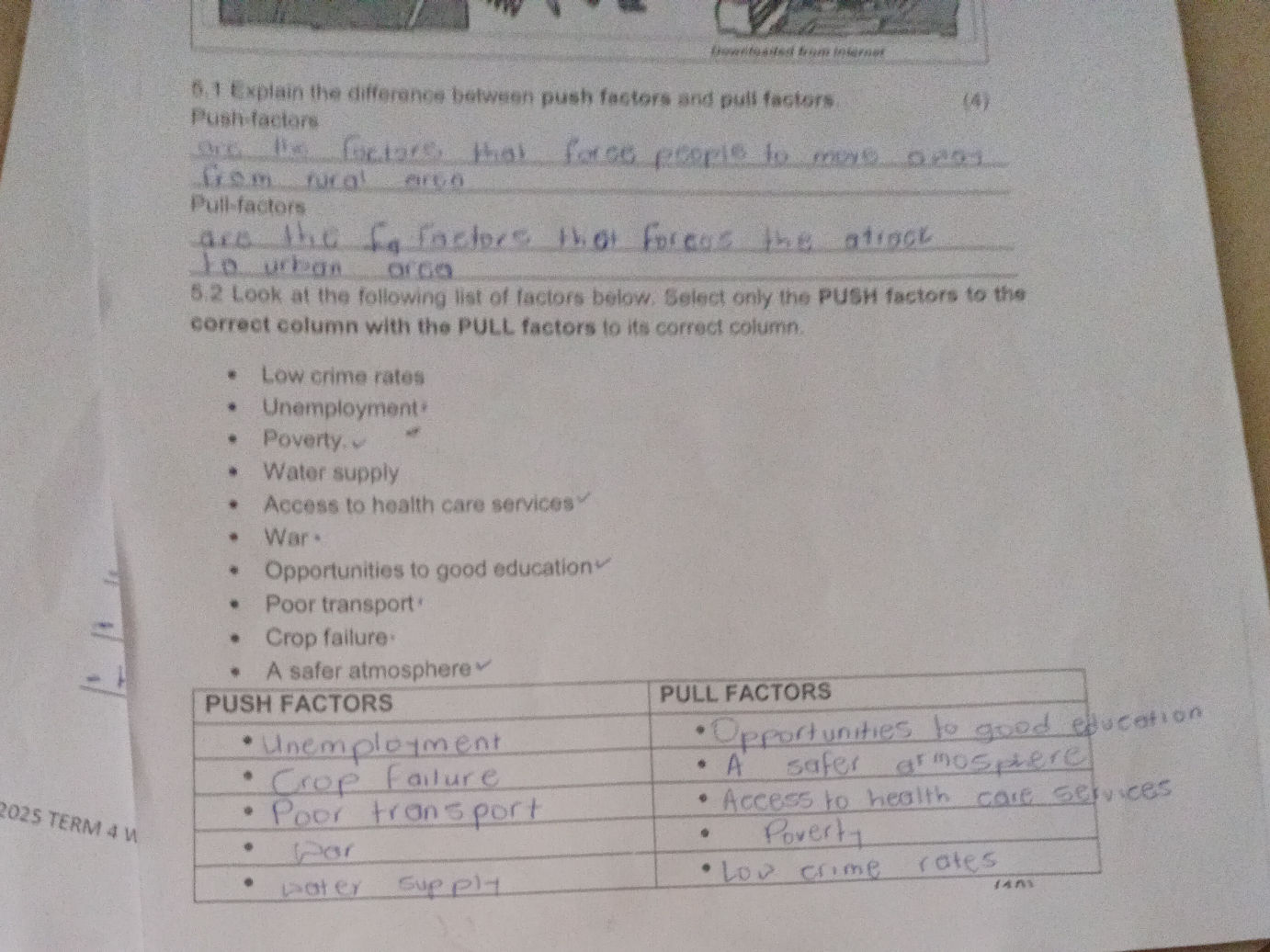 5.1 Explain the difference between push | StudyX