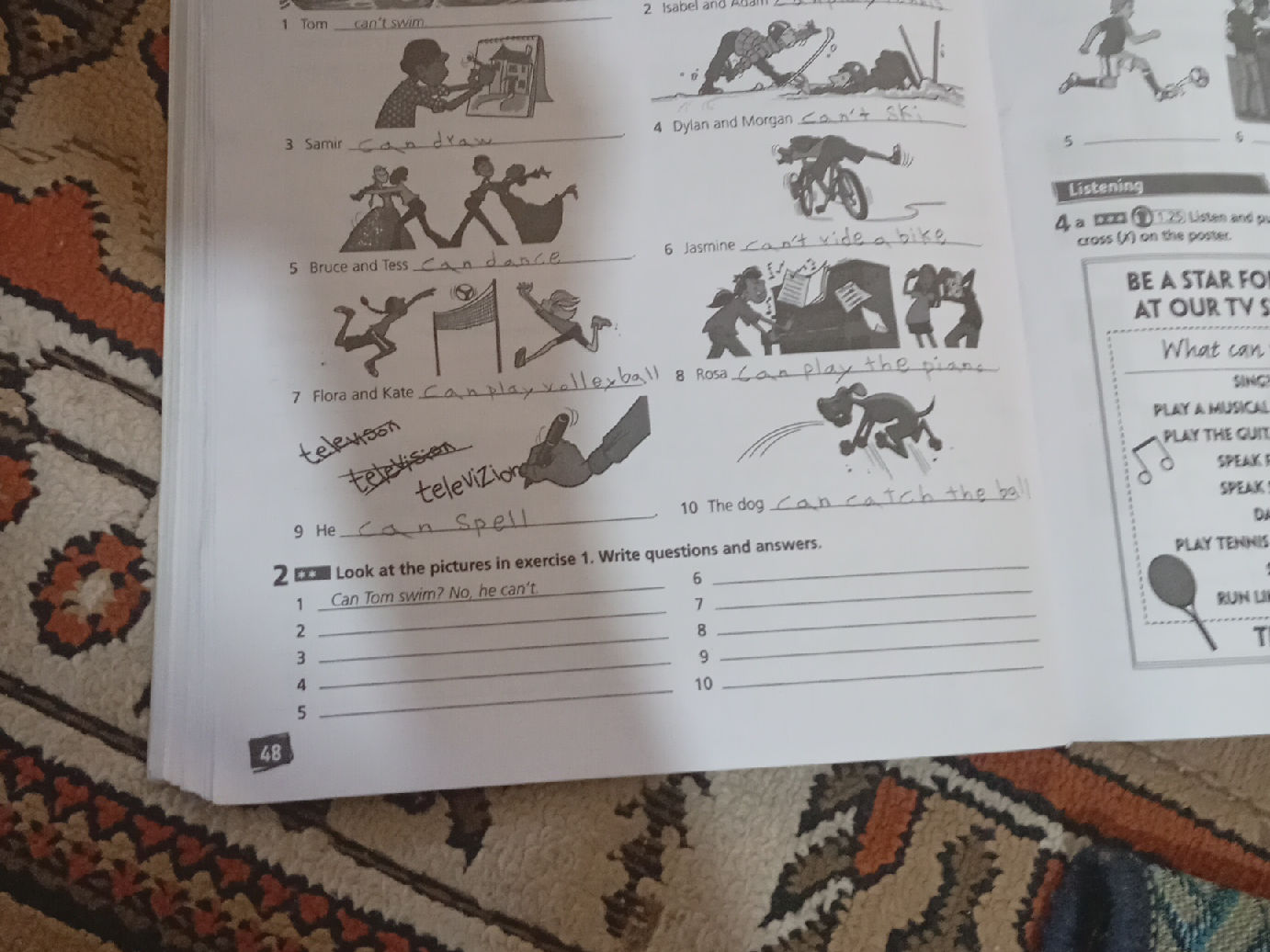 2 Look at the pictures in exercise 1. Write | StudyX