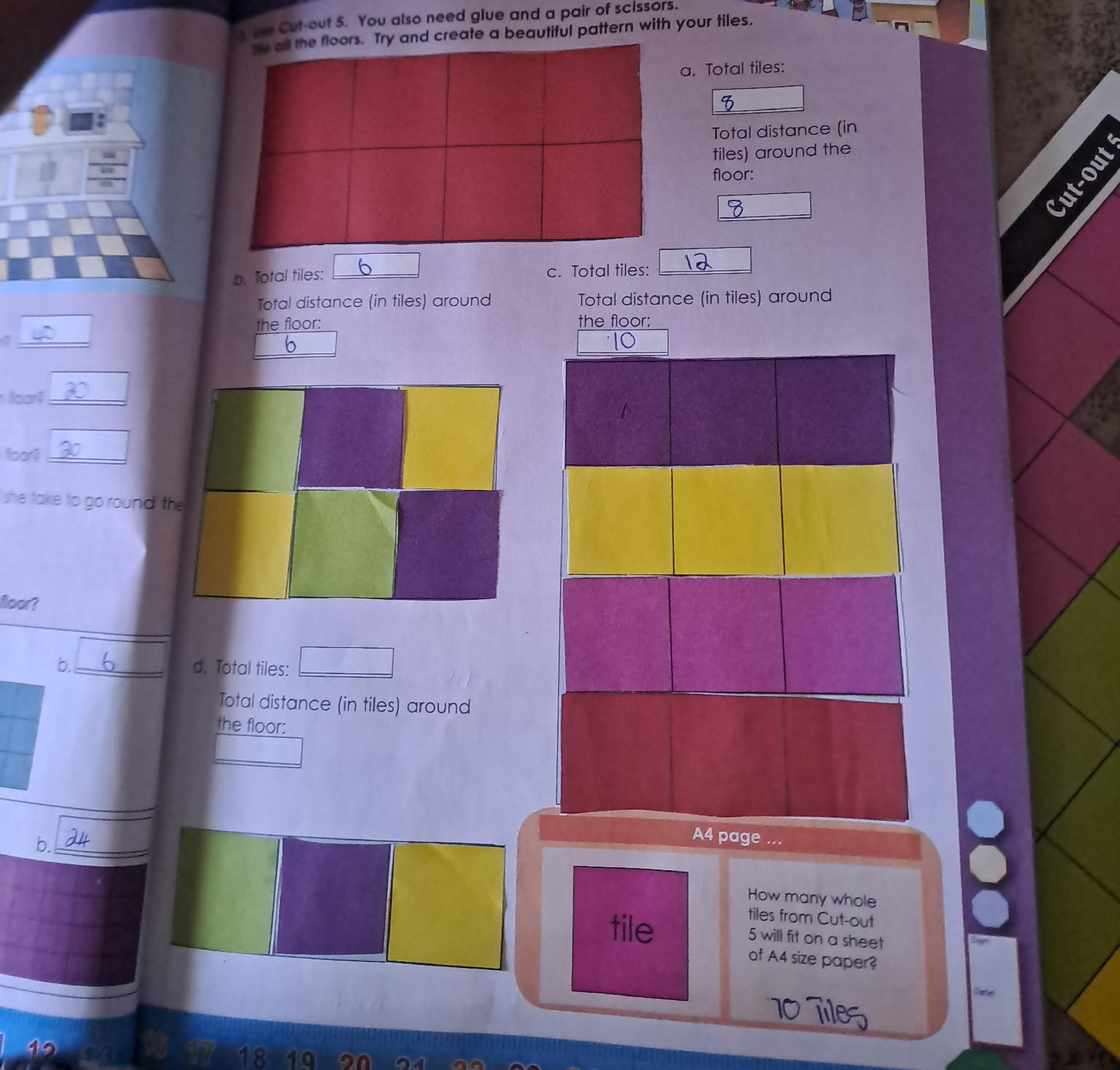 a. Total tiles: 8 Total distance (in tiles) | StudyX