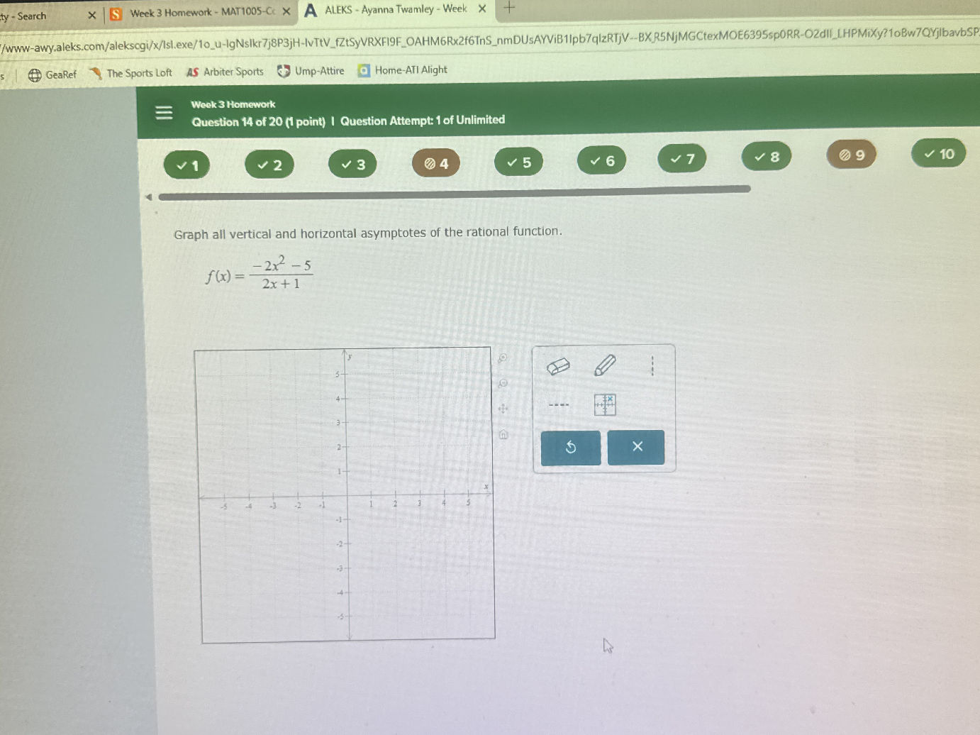 Graph all vertical and horizontal asymptotes | StudyX