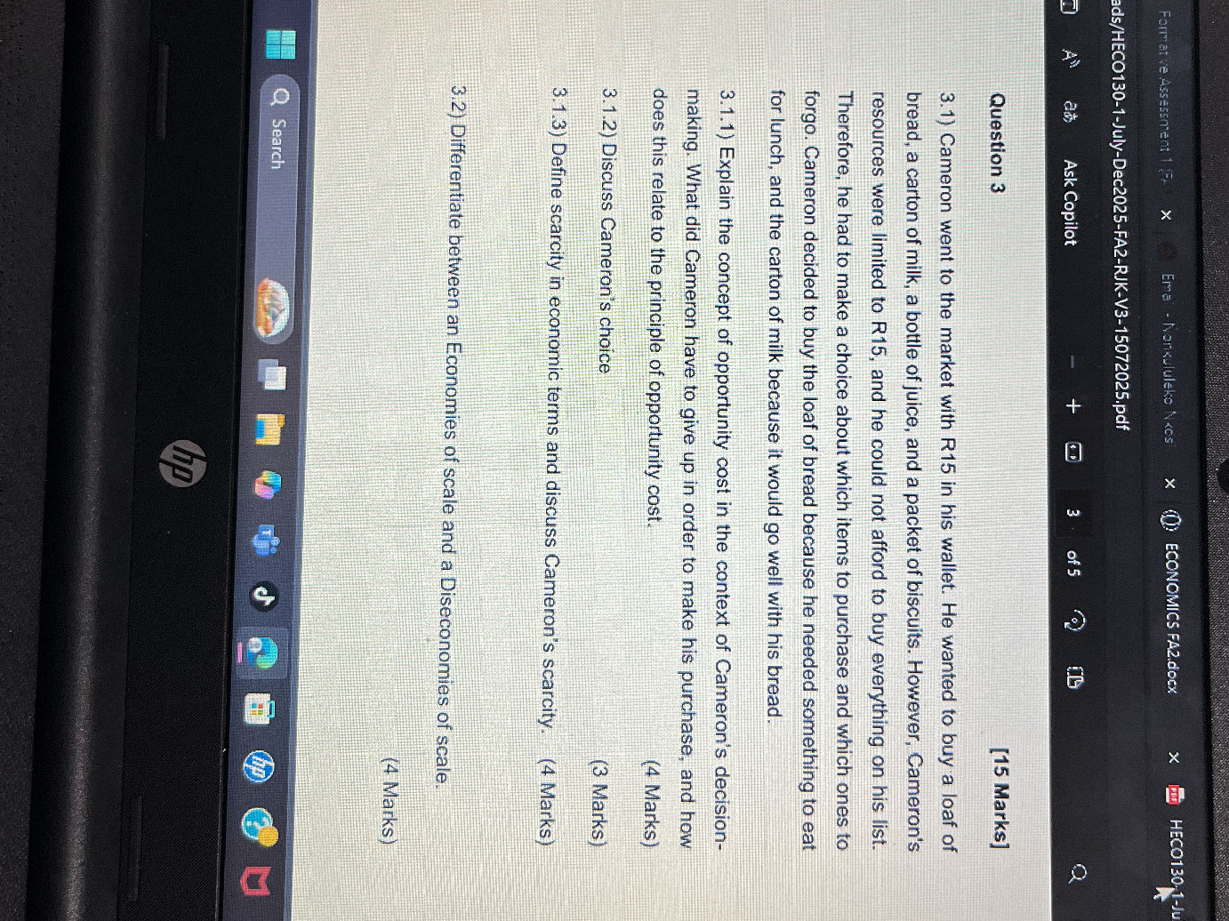 Differentiate between an Economies of scale | StudyX