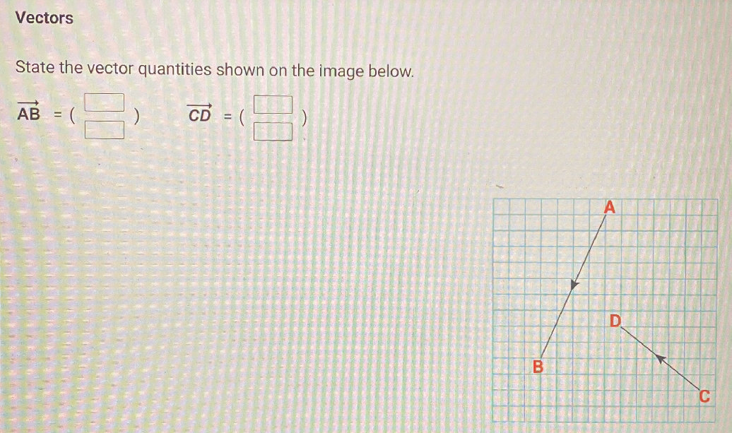 Vectors State the vector quantities shown | StudyX