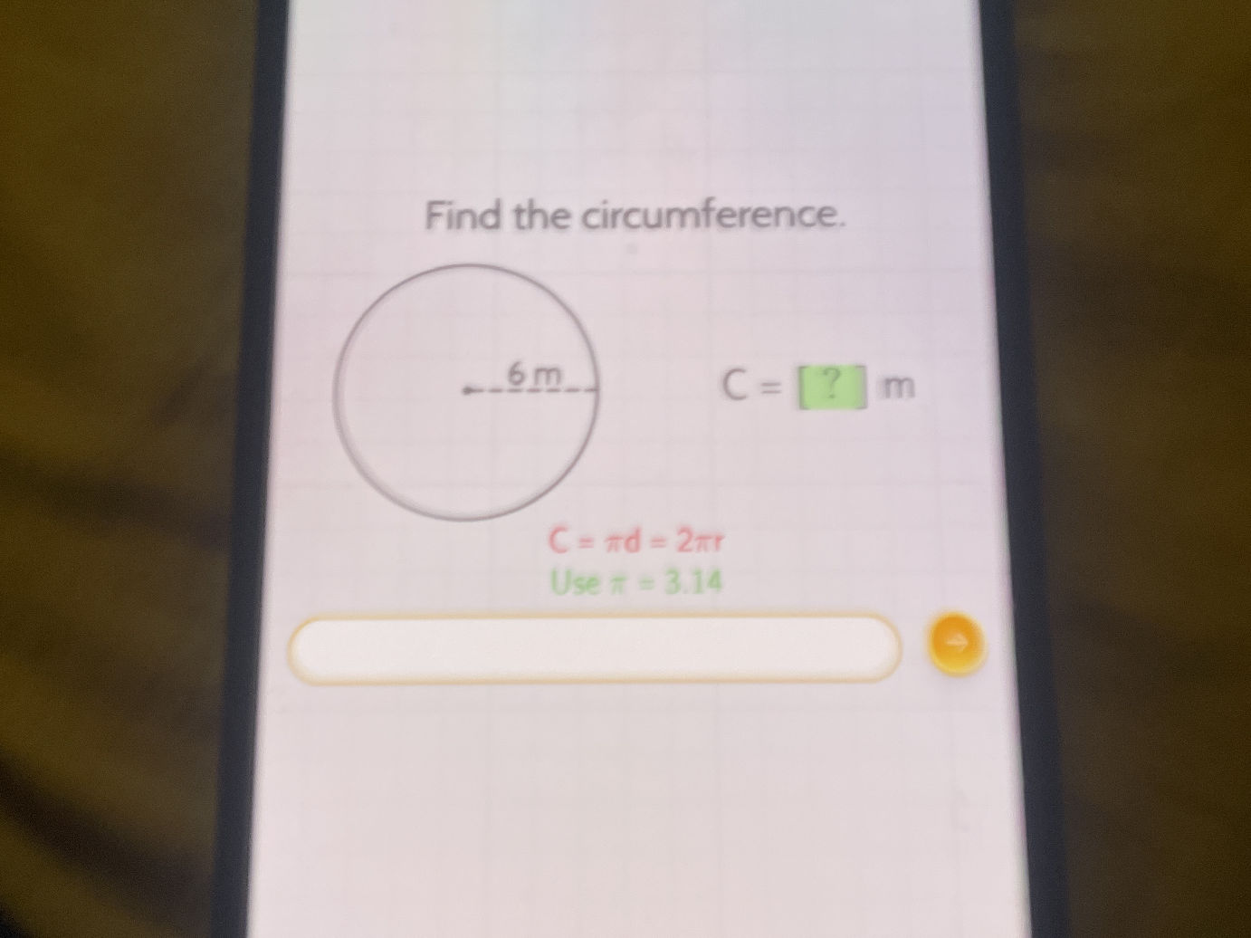 Find the circumference. [Diagram shows a | StudyX