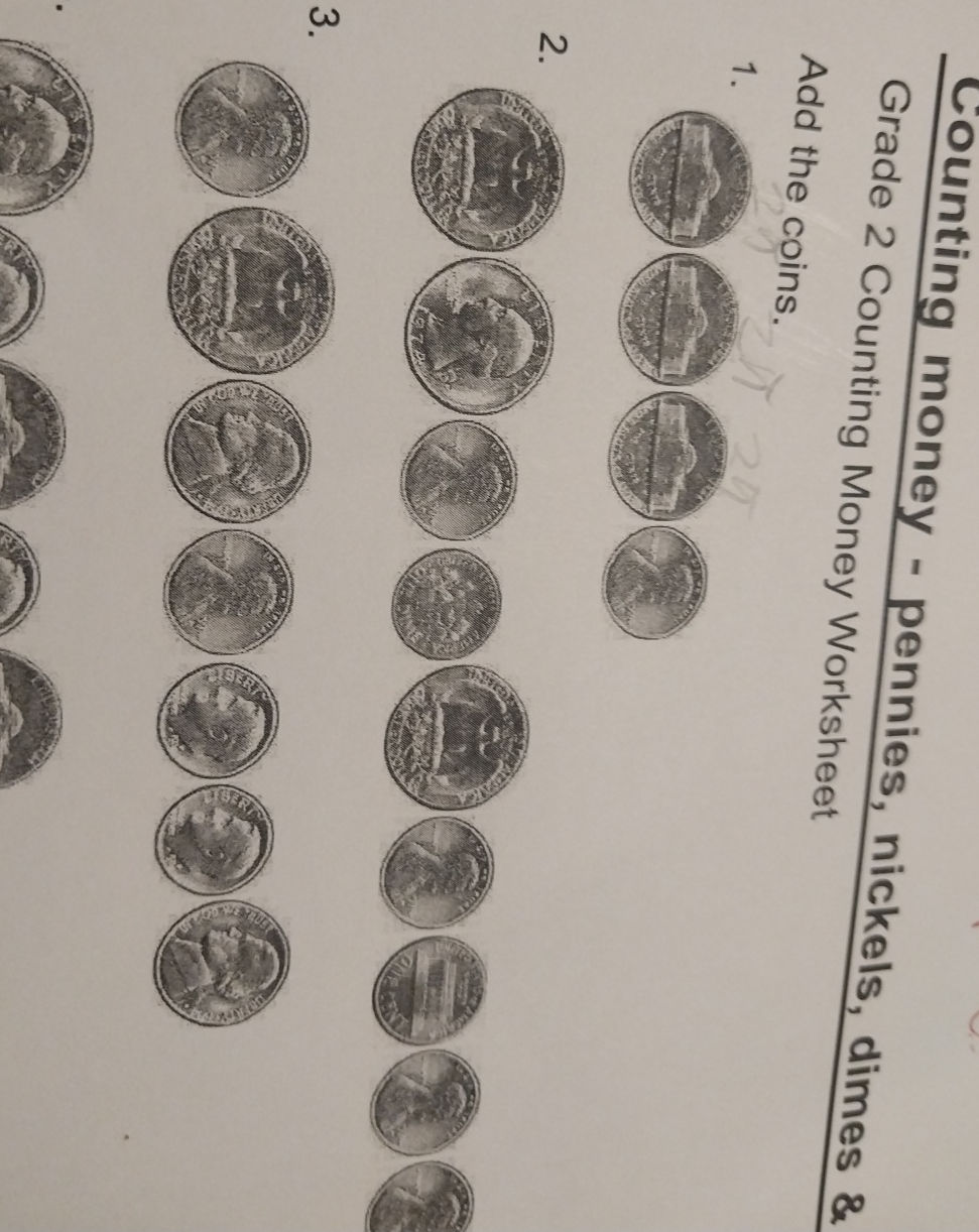 Counting money - pennies, nickels, dimes | StudyX