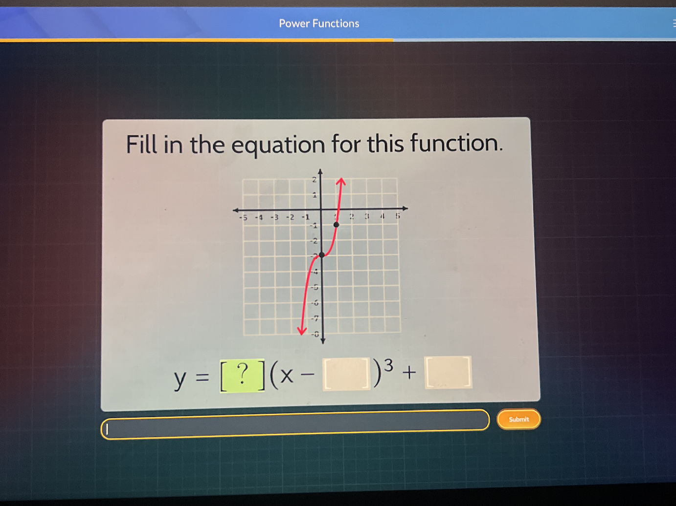 Fill in the equation for this function. | StudyX