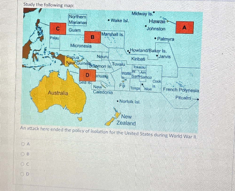 Study the following map: [Map of the | StudyX