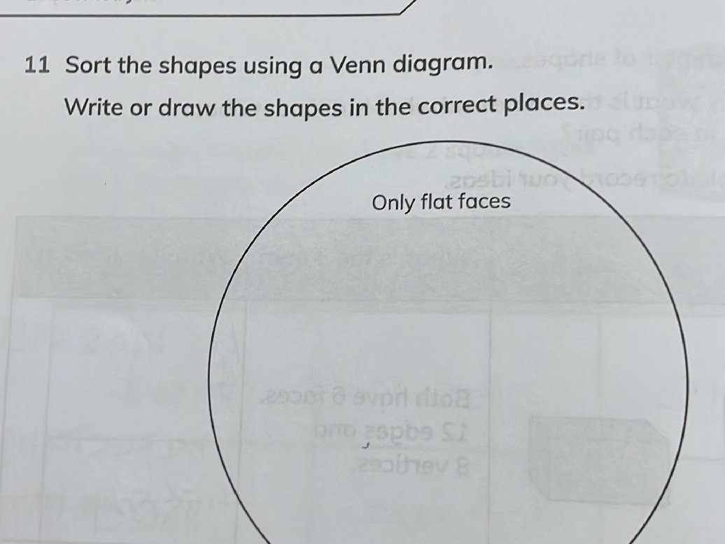11 Sort the shapes using a Venn diagram. | StudyX