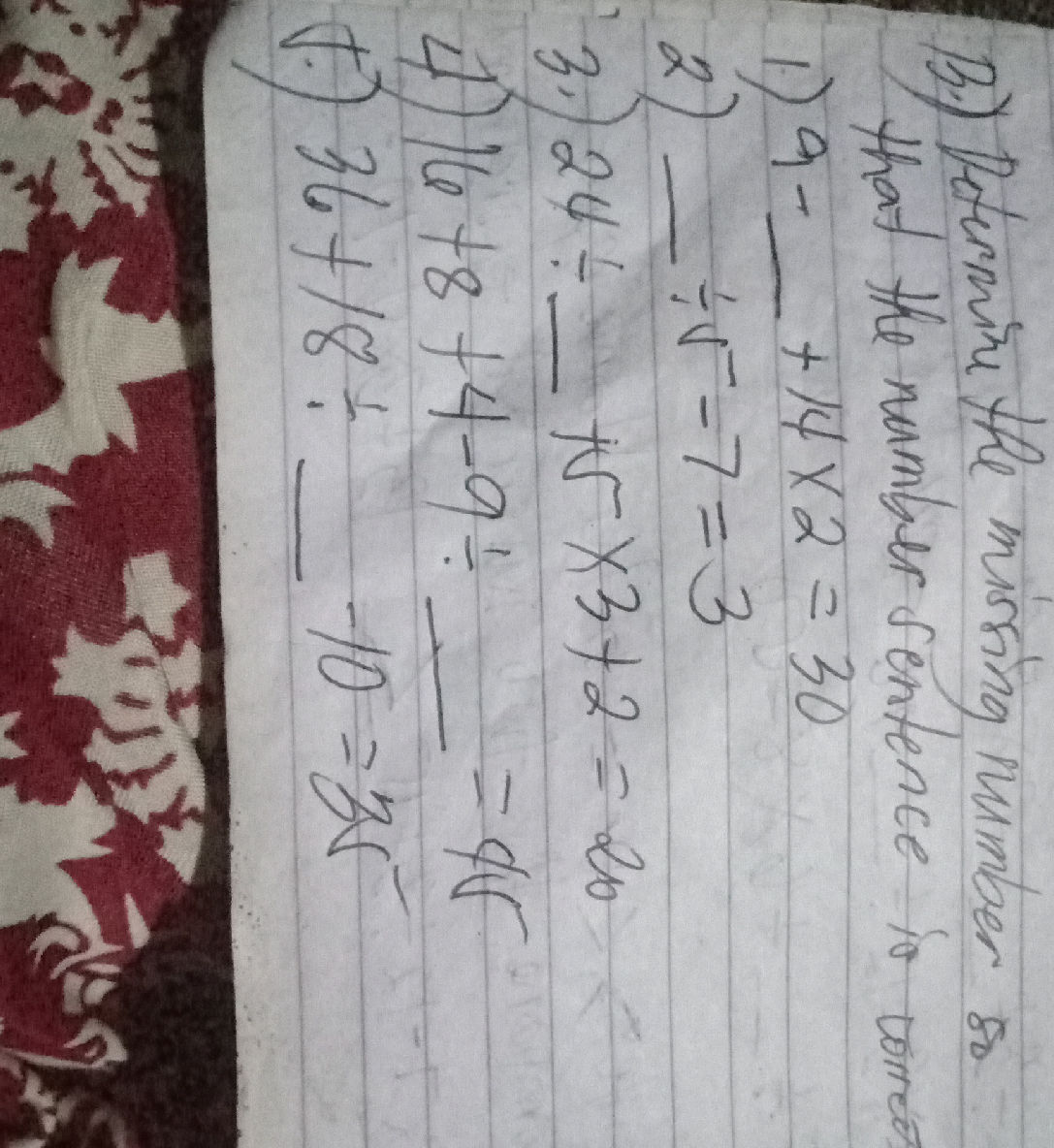 B.) Determine the missing number so that the | StudyX